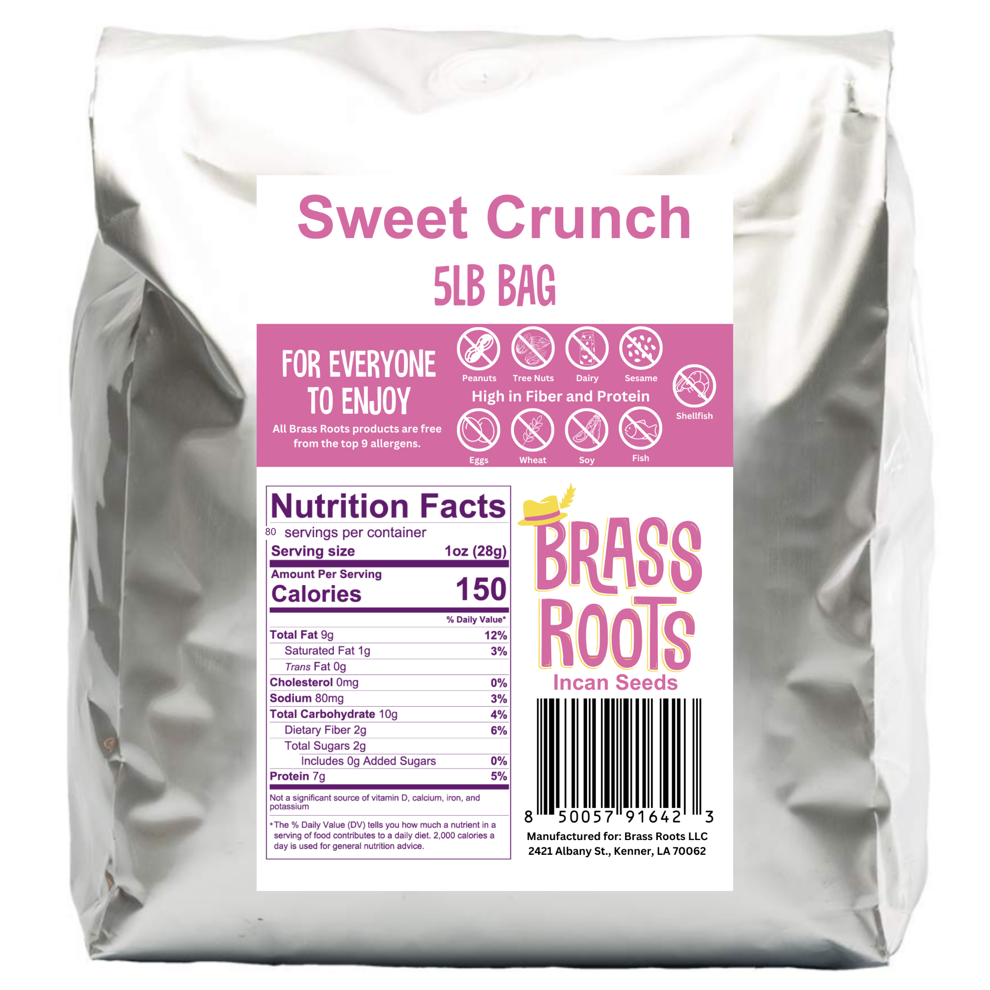5lb Sweet Crunch Sacha Inchi Seeds | Bulk Organic | Brass Roots